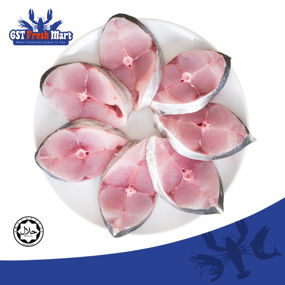 FROZEN TENGGIRI PORTION CUT UNCLEANED (NO HEAD, WITH TAIL) 1KG/PKT 马鲛鱼块 ...
