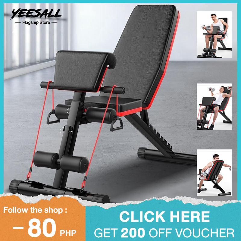 Yeesall Household dumbbell stool folding sit-up board fitness equipment ...