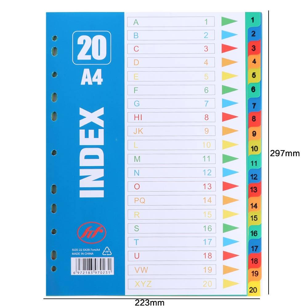 Binder Tabs 5/10/12/20/31Pages Index Separator Page PP Material A4 Size ...