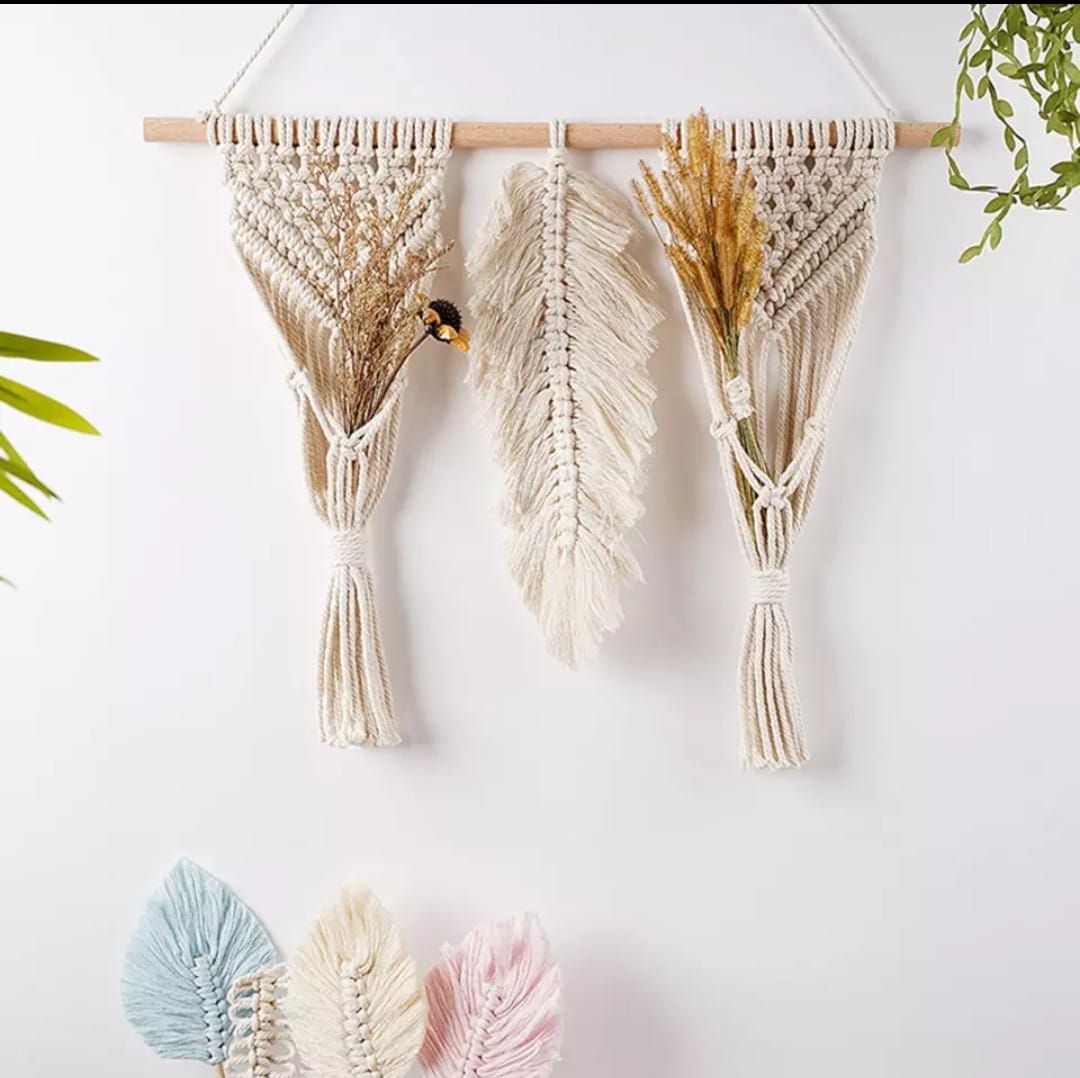 Macrame hanger plant / Pot bunga hias / Hiasan ruang tamu / Pot bunga ...