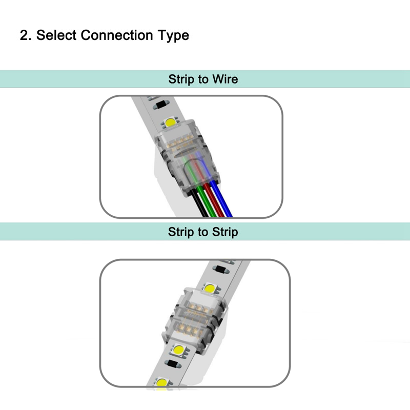 5pcs 2/3/4/5/6 Pin Cct Rgb Cob Led Strip Connector For Single Rgbw 3528 ...