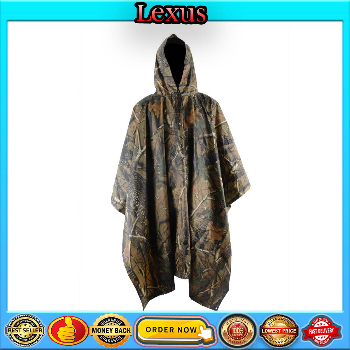 ORIGINAL MULTIFUNCTION MILITARY WATERPROOF CAMO RAINCOAT RAIN COAT MEN ...