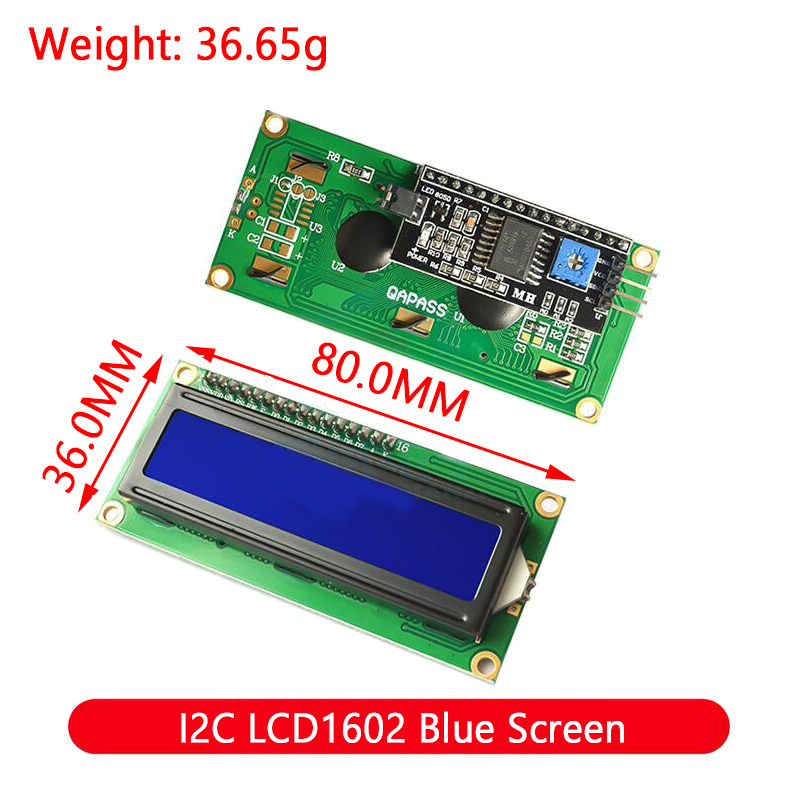 IIC I2C Interface Blue Green Screen LCD Module For Arduino 0802 1602 ...