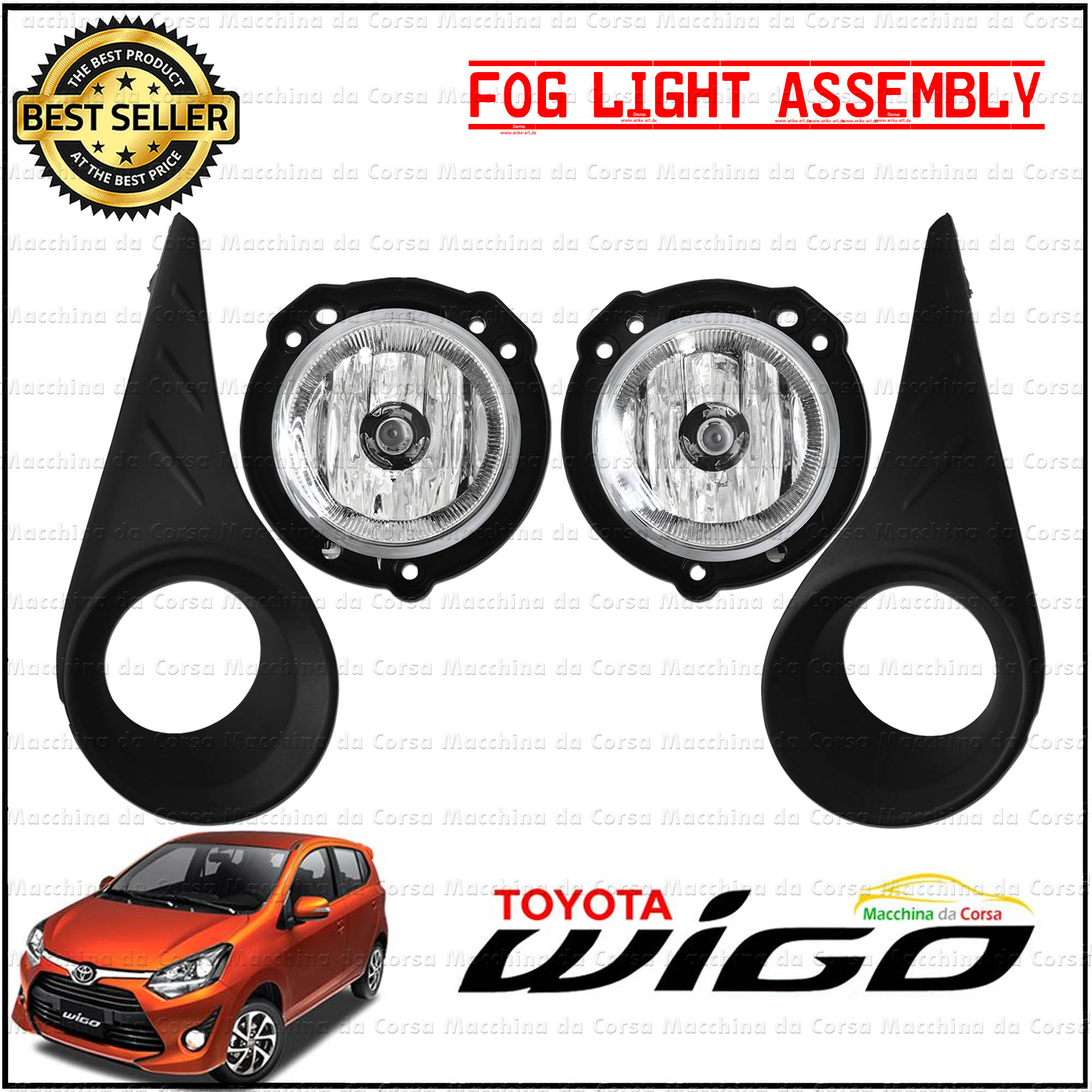 Toyota Wigo 2017-2022 Gen 2 Set of Fog Light Assembly And Fog Light ...