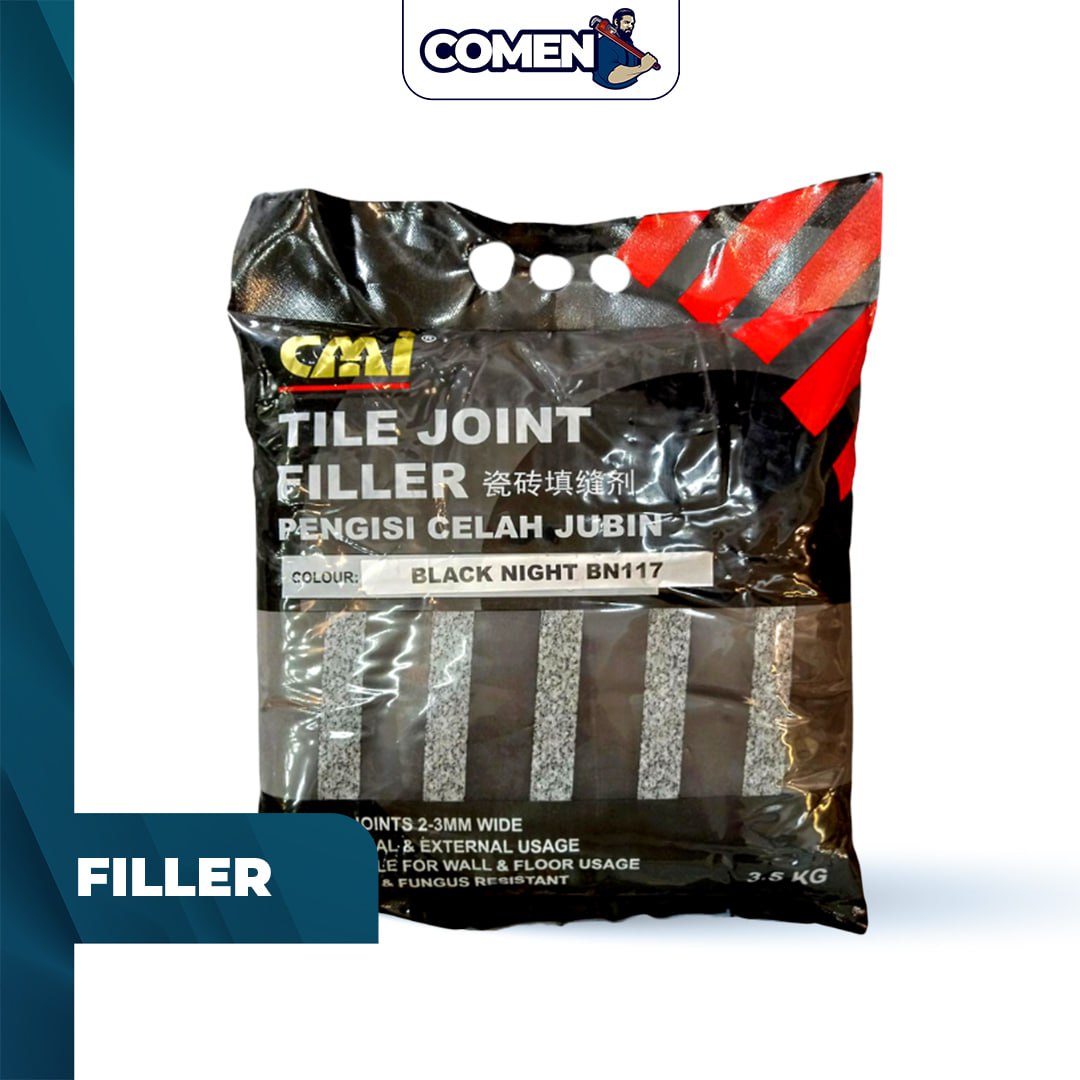 CMI Tile Joint Filler Black Night BN117 3.5KG Colour Tile Grout Mosaic ...