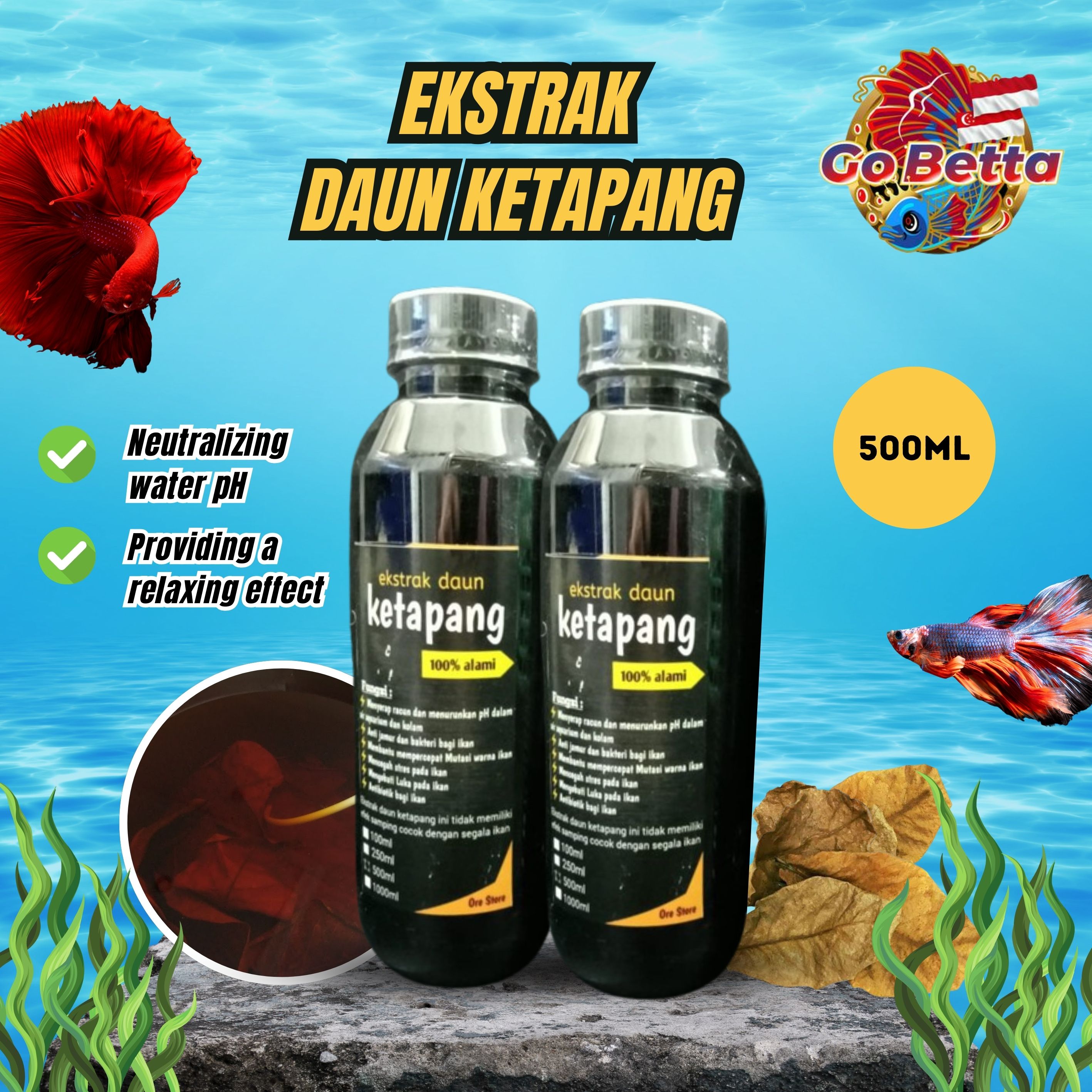 🇸🇬 GOBETTA PREMIUM INSTANT KETAPANG LEAF EXTRACT 500ML NATURAL KETAPANG ...