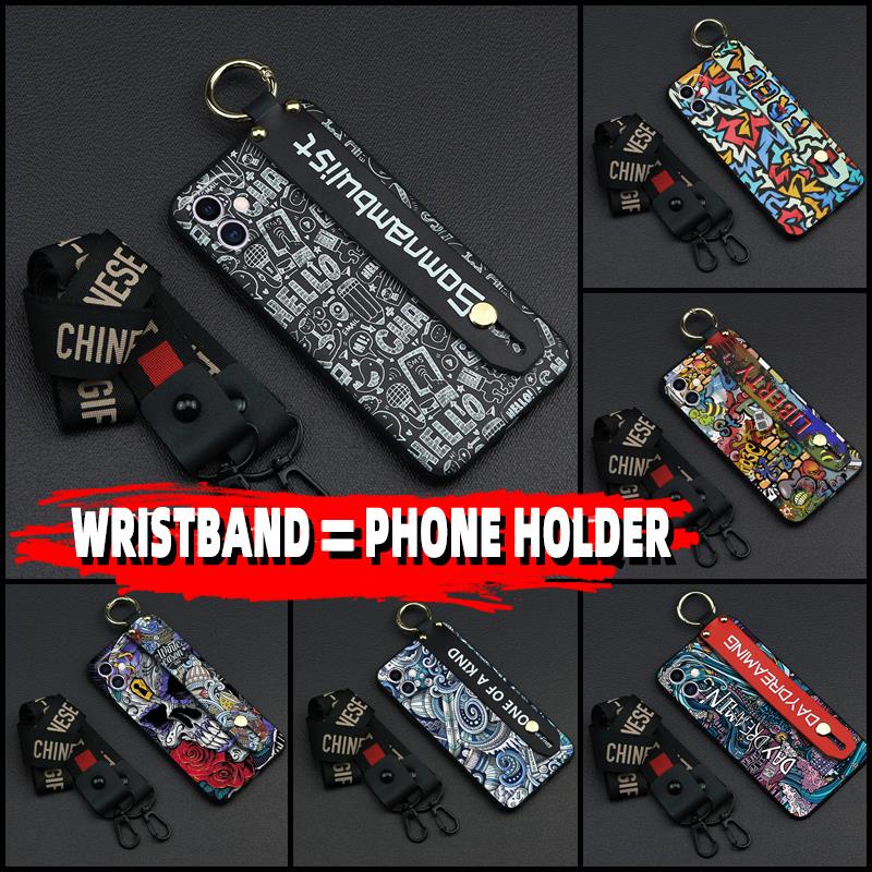 personality Lanyard Phone Case For iphone 12 Mini ring Graffiti Back ...