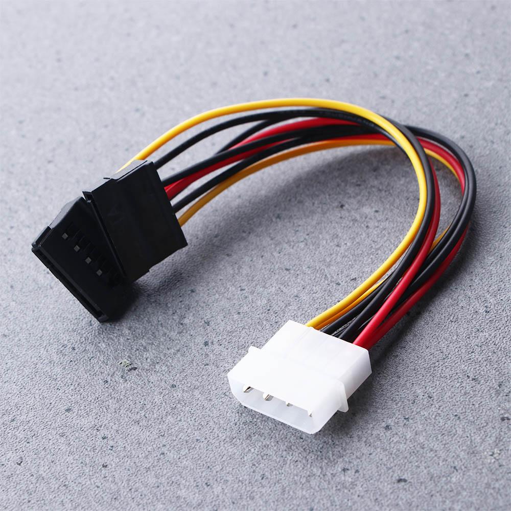 SATA IDE 4 Pin Molex IDE to 2 Serial ATA Power Lead Connector Wire To 2 ...