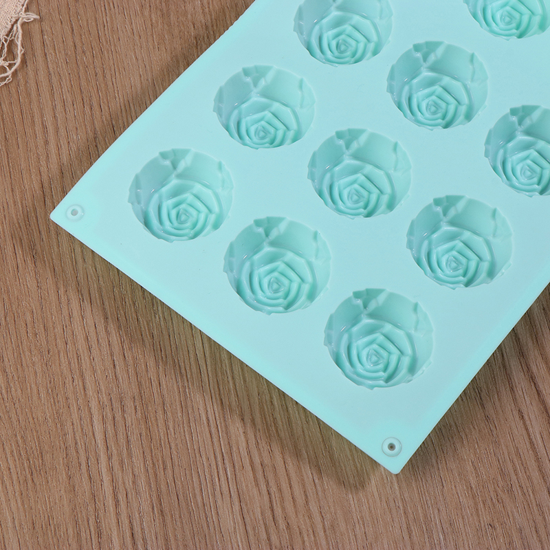 【Eco-friendly】 15 Cavity Rose Shape Mold Chocolate Candy Pudding Making ...