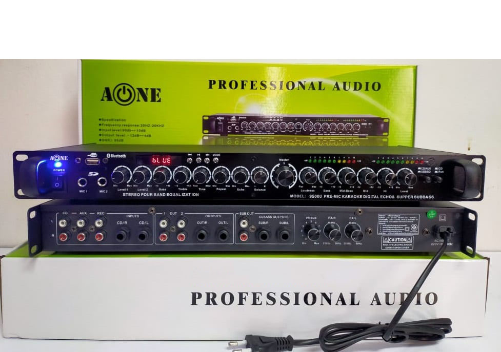 A-ONE ปรีแอมป์คาราโอเกะ Bluetooth mp3 USB/SD CARD มีSUB OUT รุ่น 9500U ...