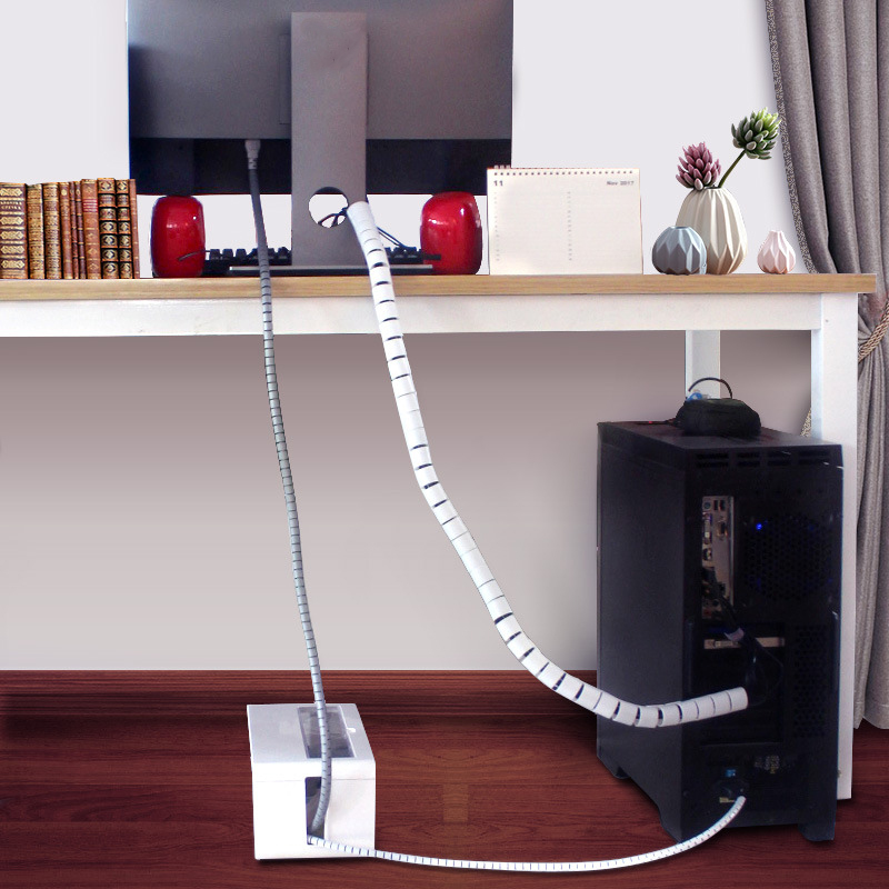 【VogueVenture】Black Cable Holder Organizer 25mm Diameter Flexible ...