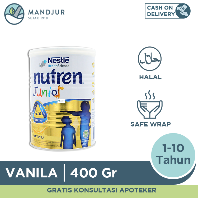 Nutren Junior 400 Gram - Susu Pertumbuhan Anak 1 - 10 Tahun | Lazada ...