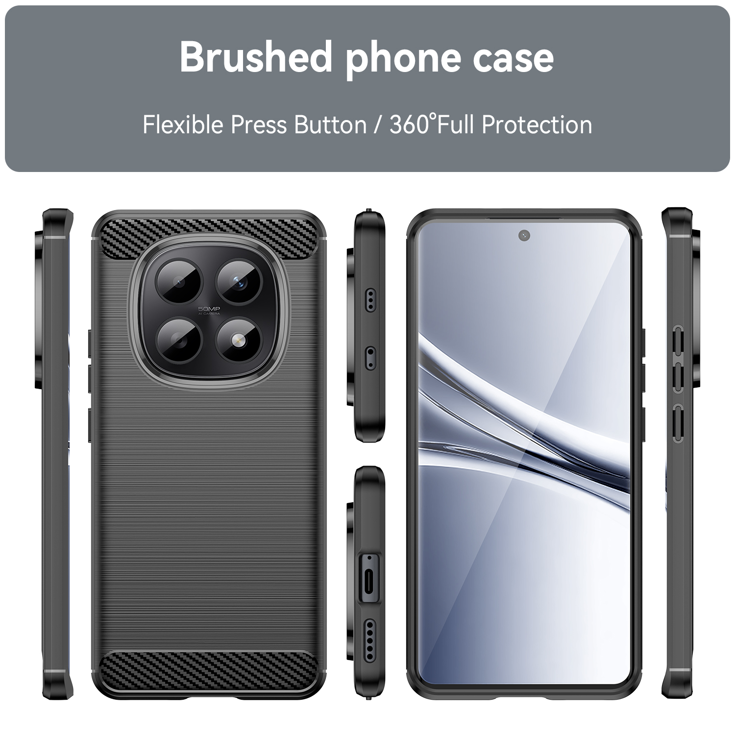 Xiaomi Redmi Note 15 Pro 5G Phone Case,Flexible TPU Carbon Fiber ...