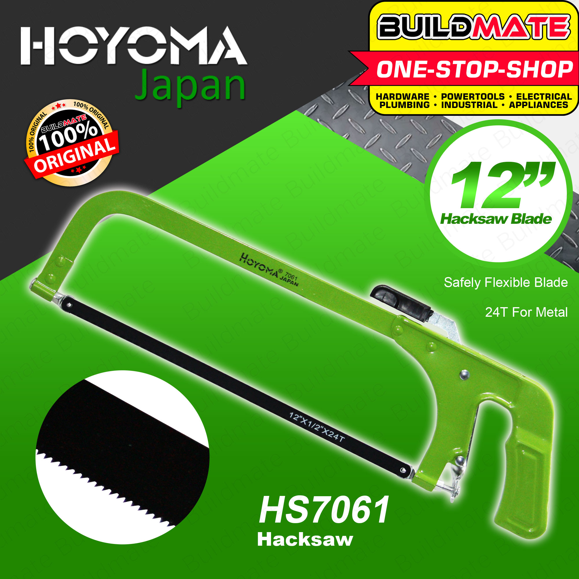 HOYOMA JAPAN Hack Saw Hacksaw with Blade 12" Inch 300mm For Metal ...