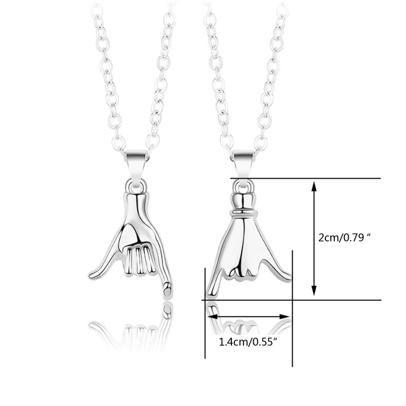 Pinky Promise Necklace Couple Hold Hands Pendant Valentines Day ...