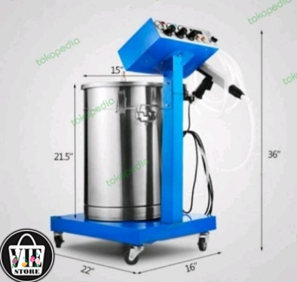 Mesin Powder Coating Machine WX-958/Mein Spray Gun Cat Bubuk 45 Liter ...