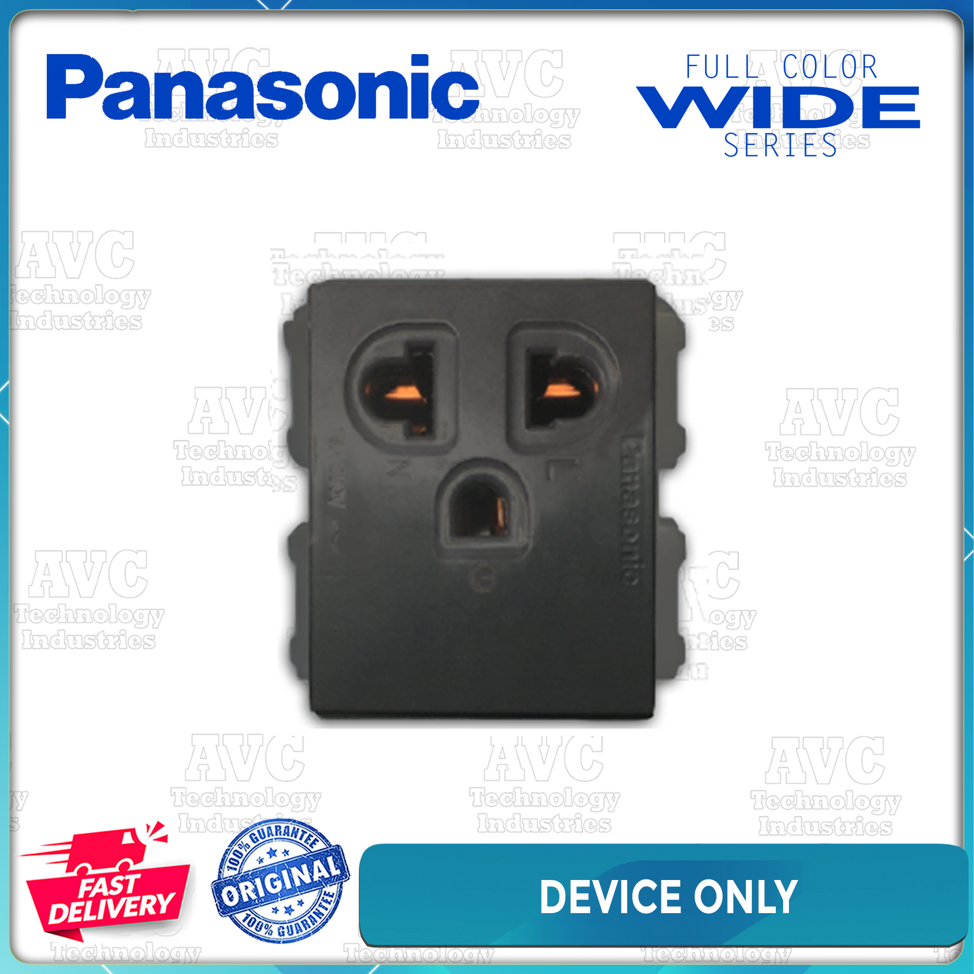 Panasonic WIDE Series Single Universal Outlet with Grounding 1 Gang ...