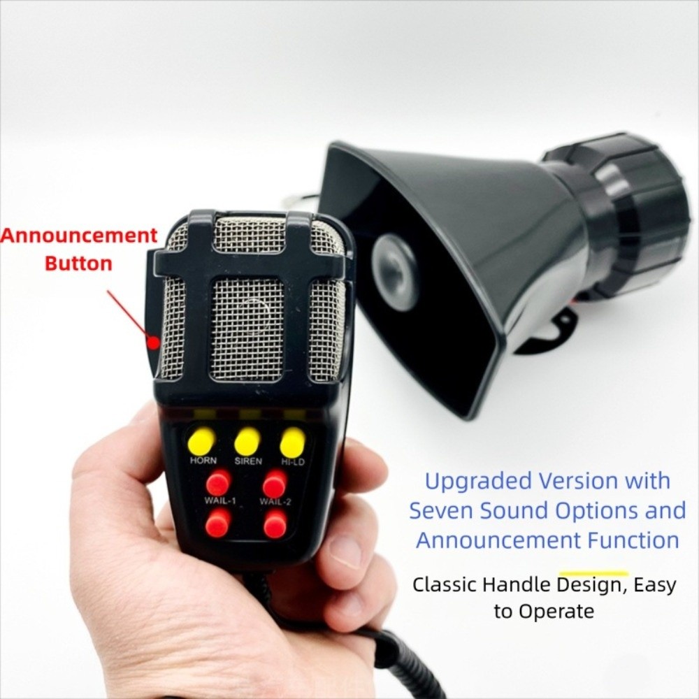 12V 7 Sound Talking Siren Air Horn Emergency Alarm Car Speaker Horn ...