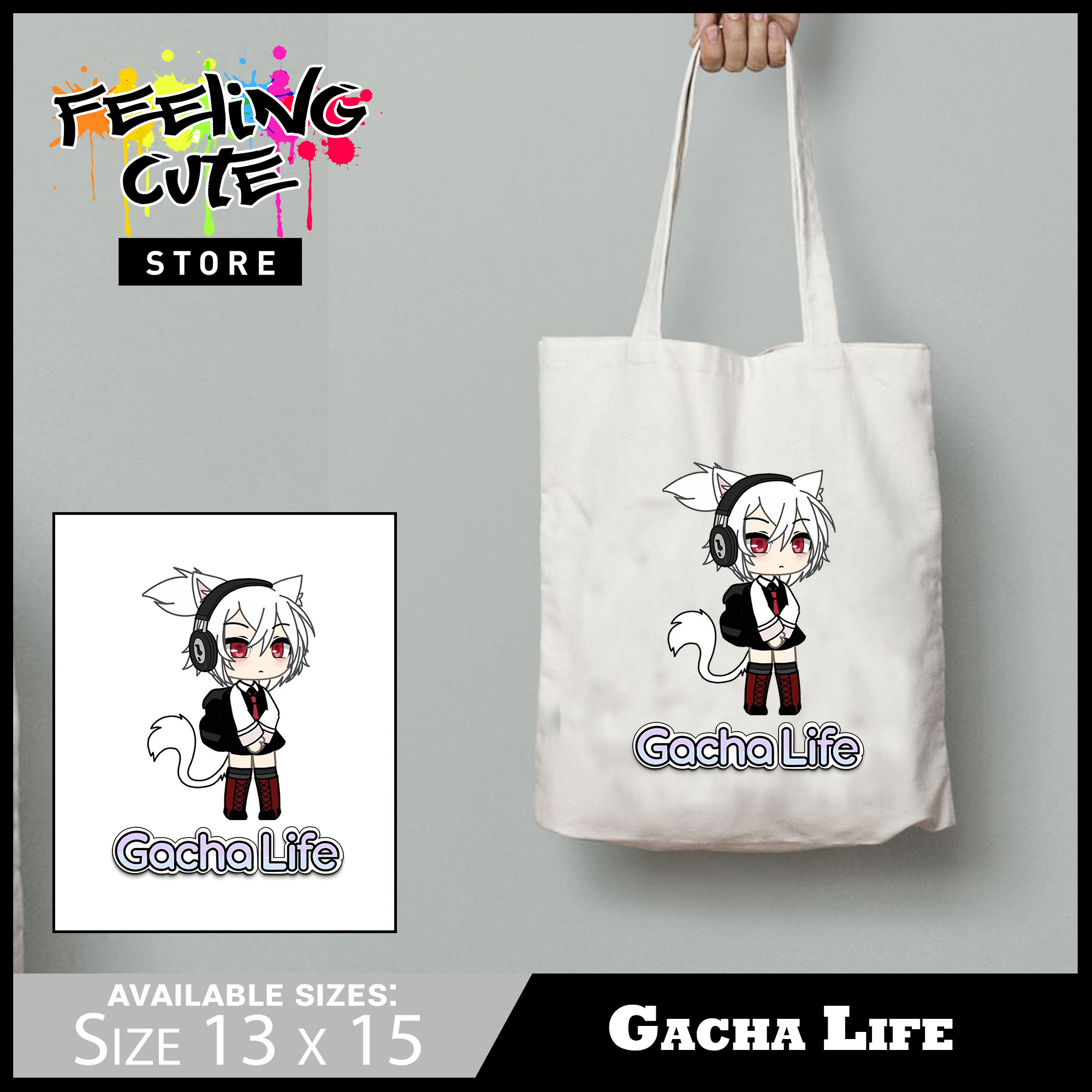Gacha Life Tote Bags / Gacha Life Bags / Gacha Life Tote Bags Size 13 x ...