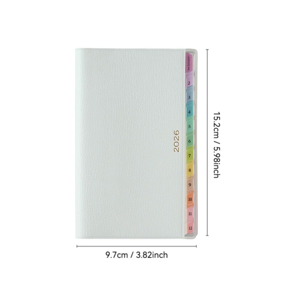 New 220 Pages 2026 Planner PU Leather Colorful Index Agenda Book DIY ...