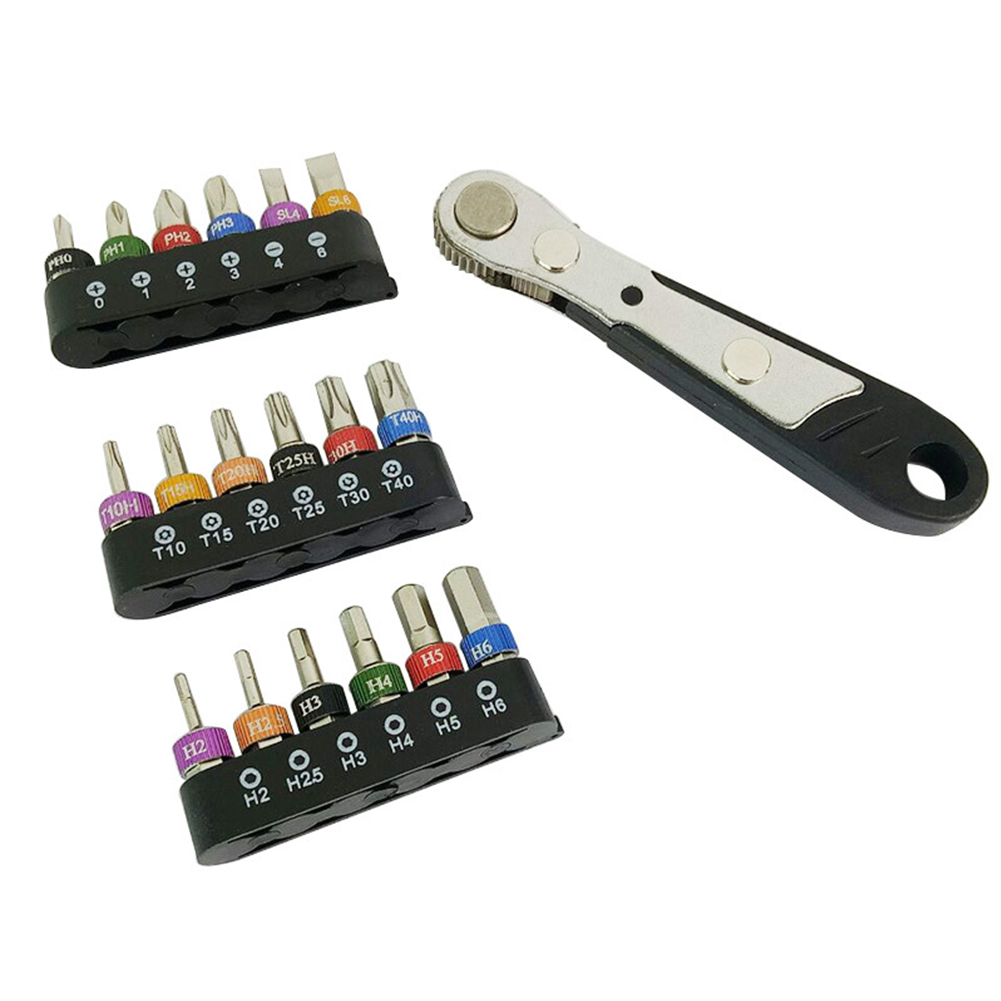 【StyleHive】19PC Wrench Screwdriver Bit with Reversible Drive handle ...