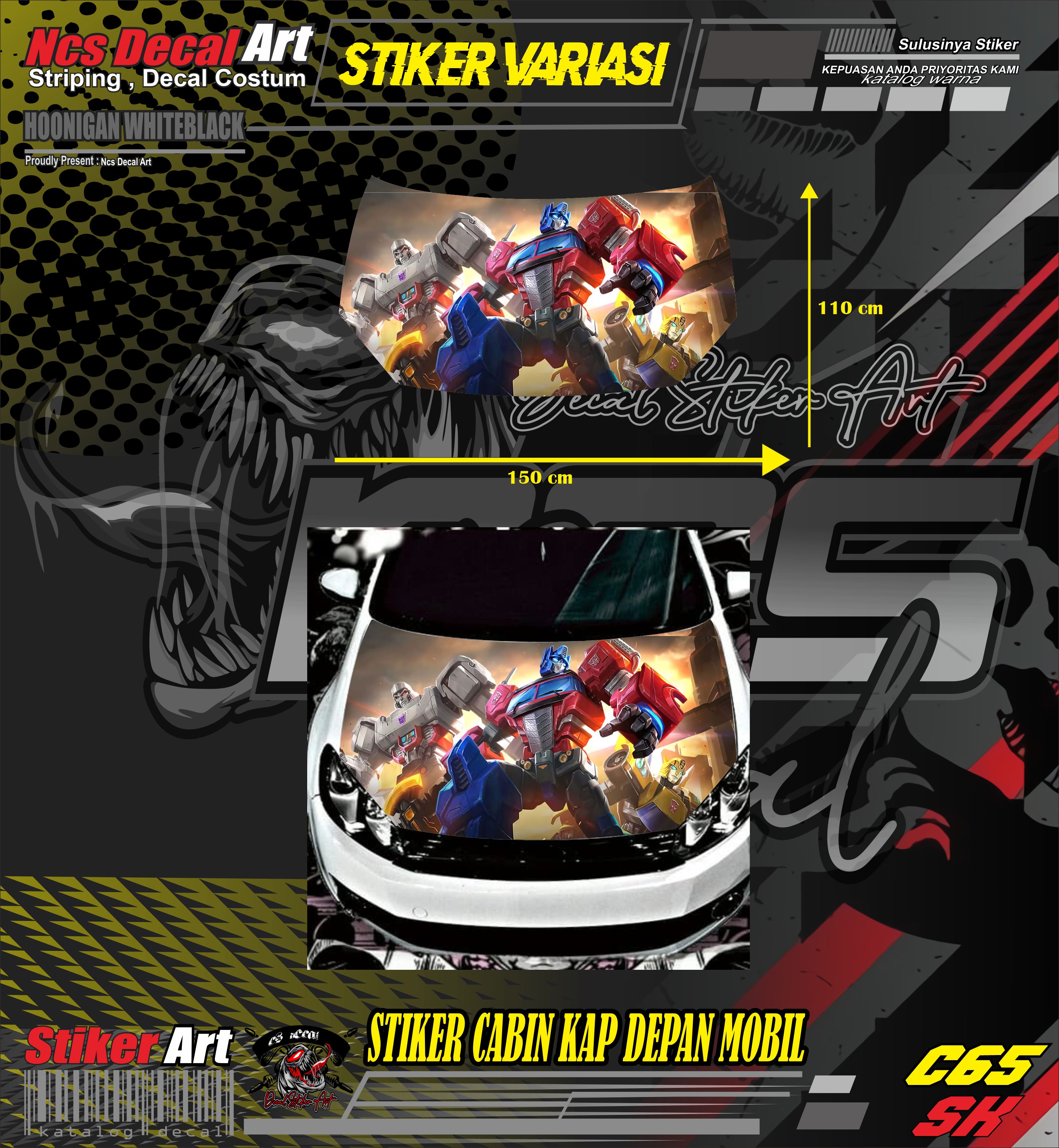 stiker mobil stiker cap mobil stiker kap depan mobil sticker bemper ...