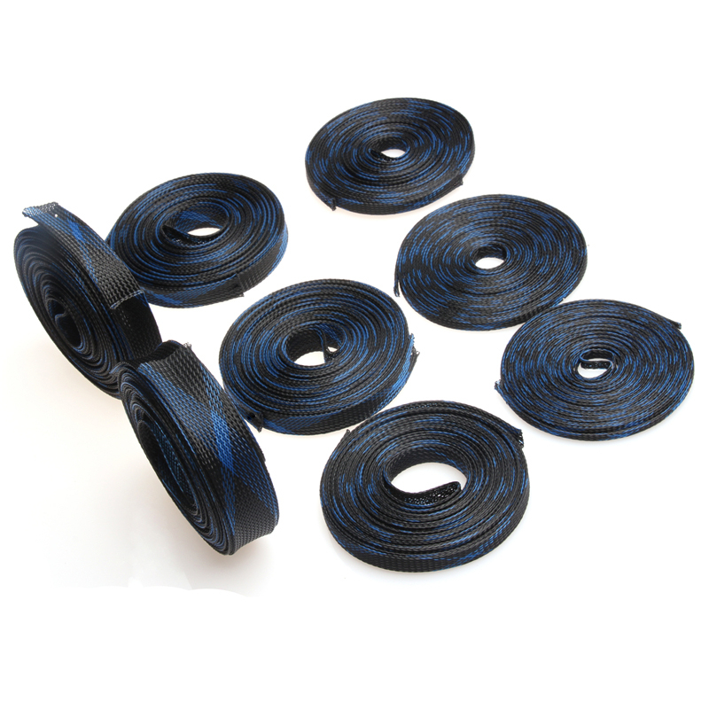 【Thriving】 5m Cable Sleeve Blueblack Expandable High Density Wire ...