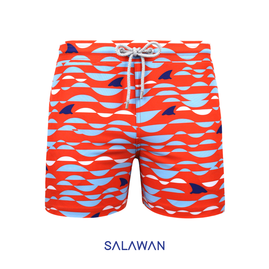 SALAWAN กางเกงว่ายน้ำ -Swim Shorts-Shark Wave | Lazada.co.th