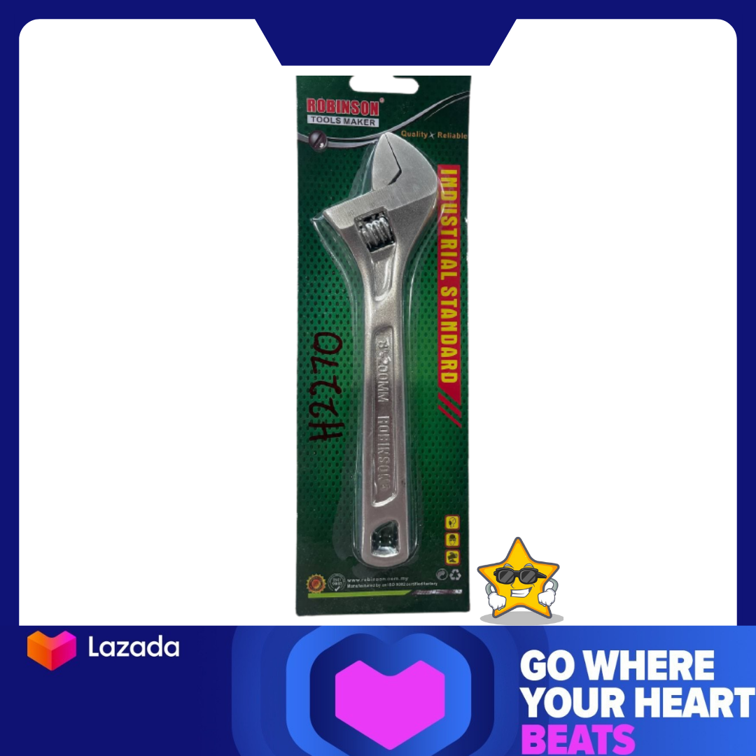 Robinson HEAVY DUTY ADJUSTABLE WRENCH (CHROME) | Lazada