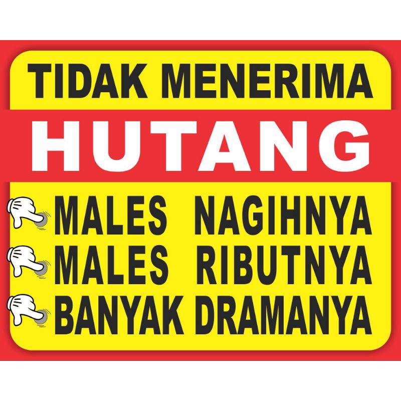 Stiker Tidak Menerima Hutang | Lazada Indonesia