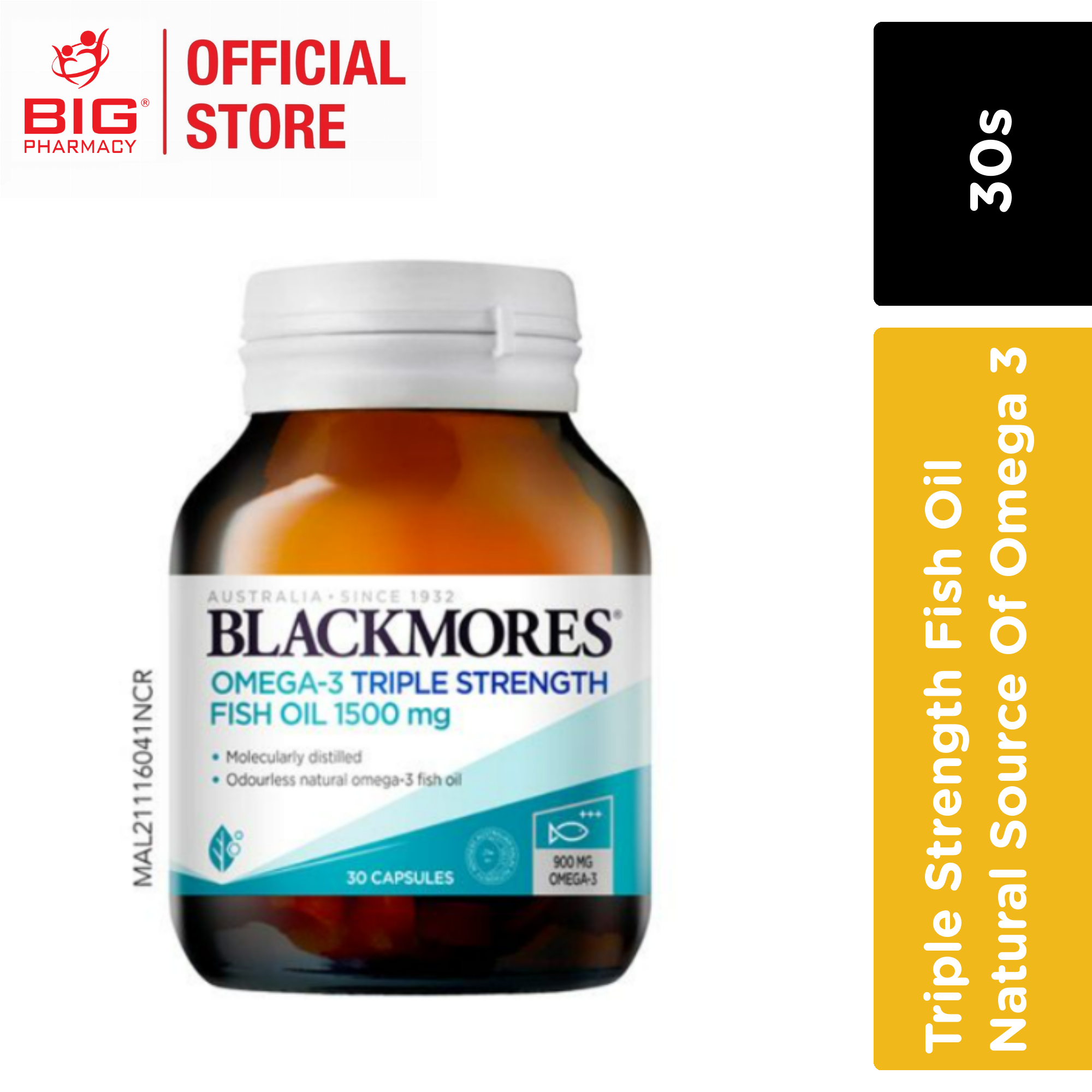 Blackmores Omega-3 Triple Strength Fish Oil 1500 Mg 30s | Lazada