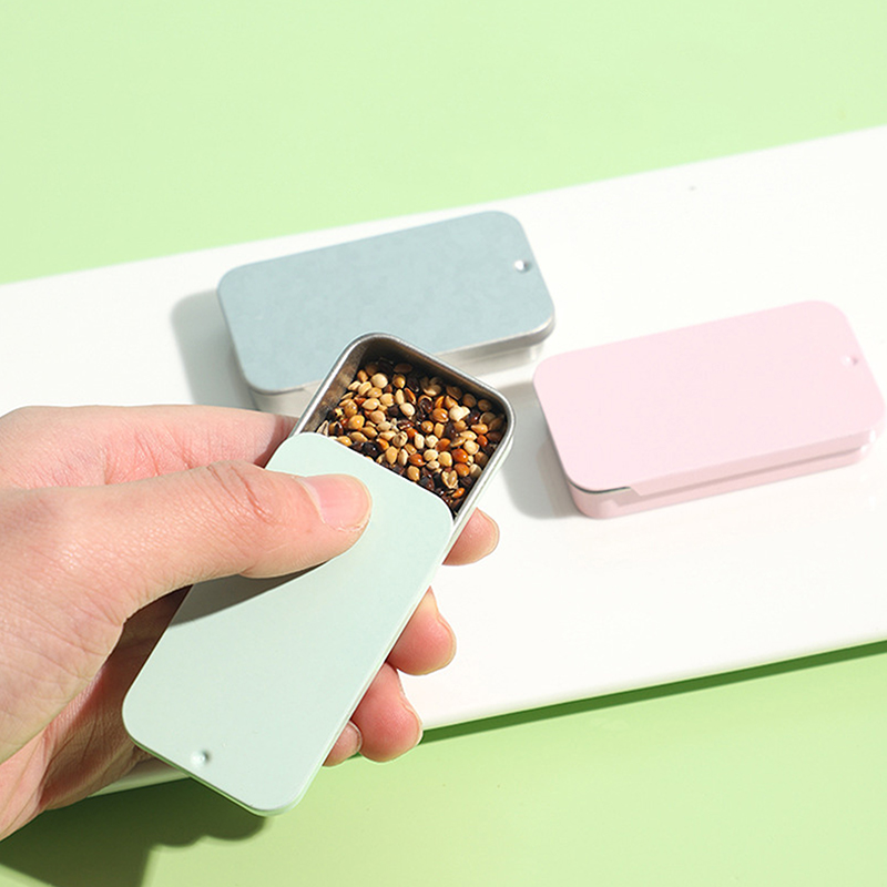 Tinplate Box Slide Lid Push Pull Box Drawer Balm Box Portable Box Mini ...