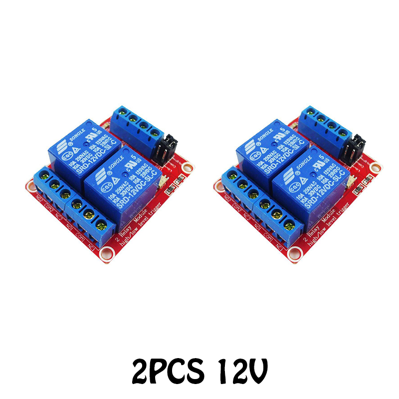 DC 5 V 12 V 24 V Volt 2-channel relay module 5V 12V 24V high and low ...