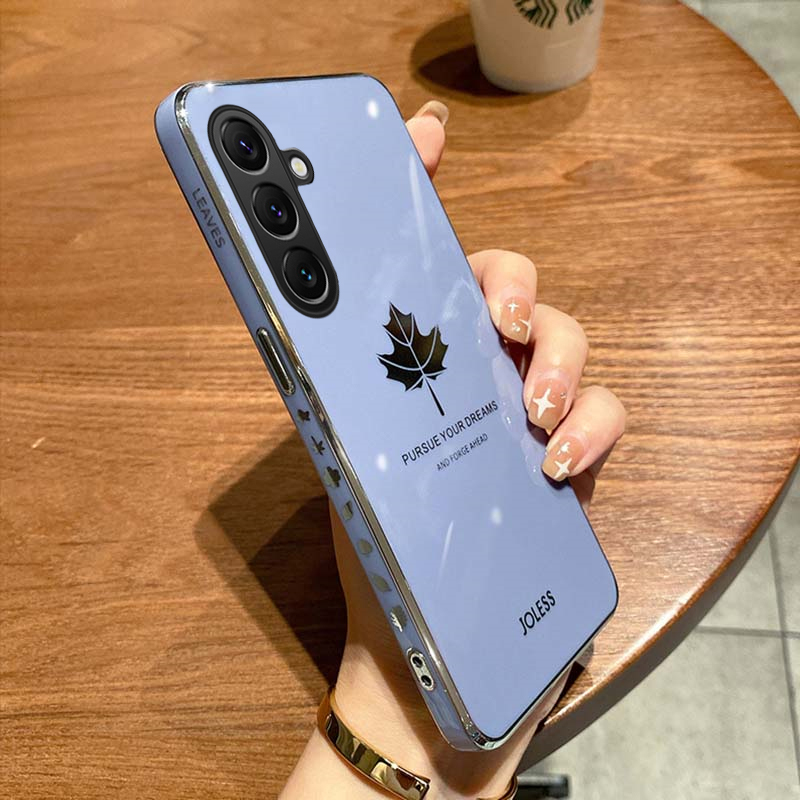 Phone case Samsung Galaxy A16 Shining Maple Leaf Design soft plating ...