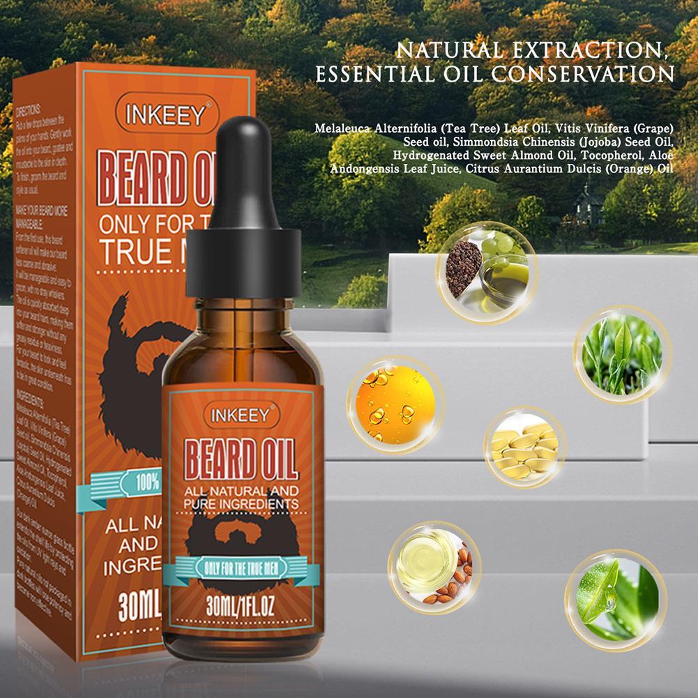 Yuanyan 2pcs Men Natural Beard Care Oil Moisturizing Smoothing Hair ...