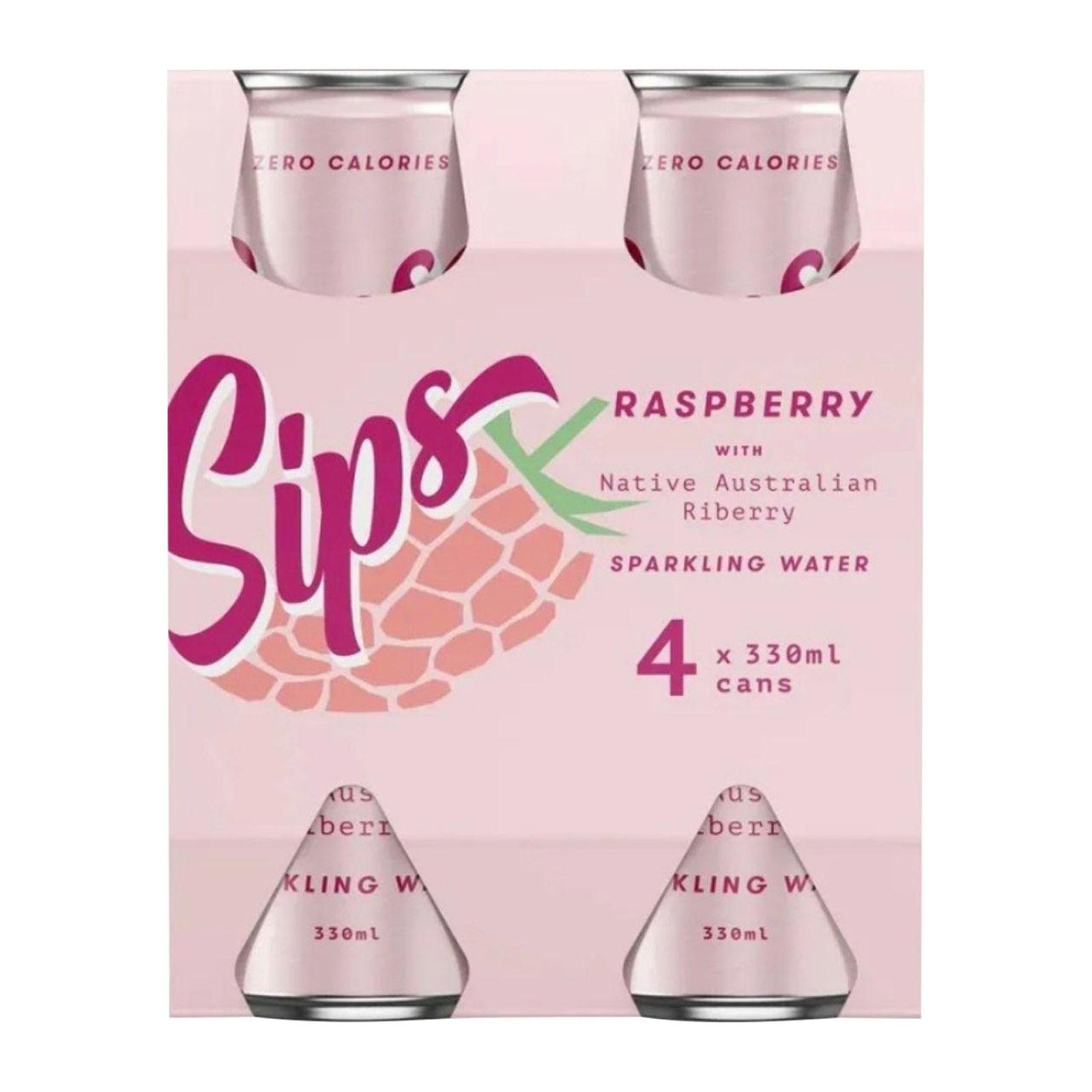 Sips Sparkling Water - Raspberry With Native Australian Riberry ...