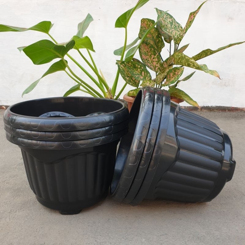 (6pc) SHALLOM MIO 25 : pot bunga pastik tebal murah motif belimbing ...