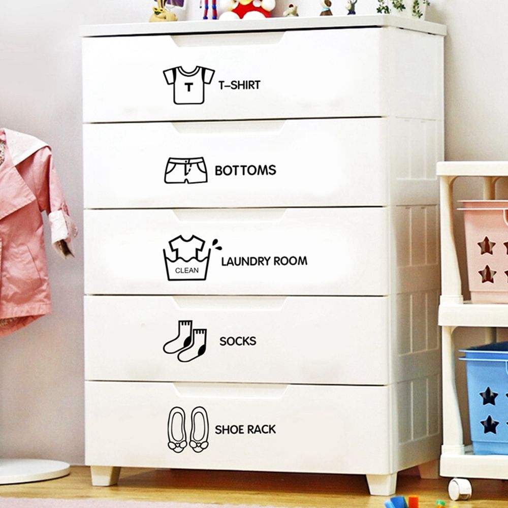PVC Stickable Clothes Classification Fresco Art Living Room Wall ...