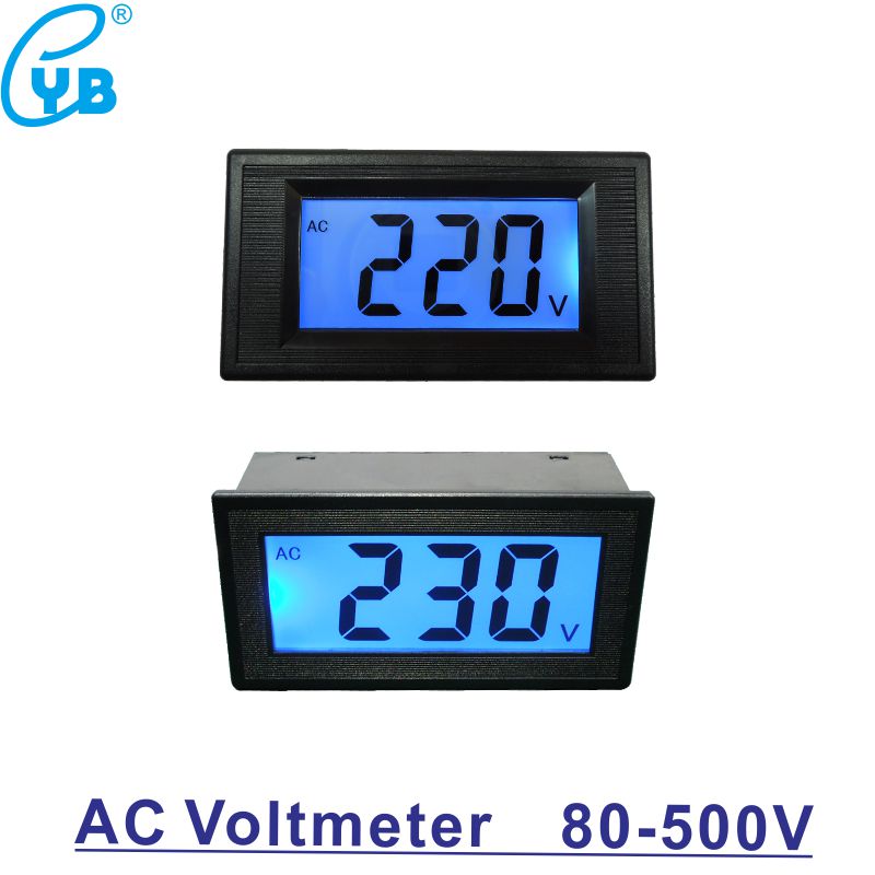 Yb5135d Ac 80-500v Voltage Meter Voltmeter 2-Wire Lcd Digital Volt ...