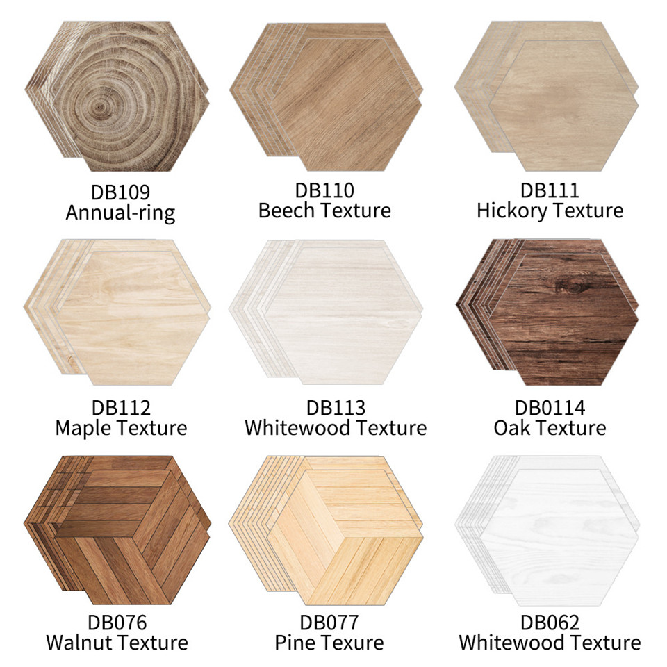 【Hottest Trends】Hexagonal Wood Grain Floor Stickers Self-Adhesive ...