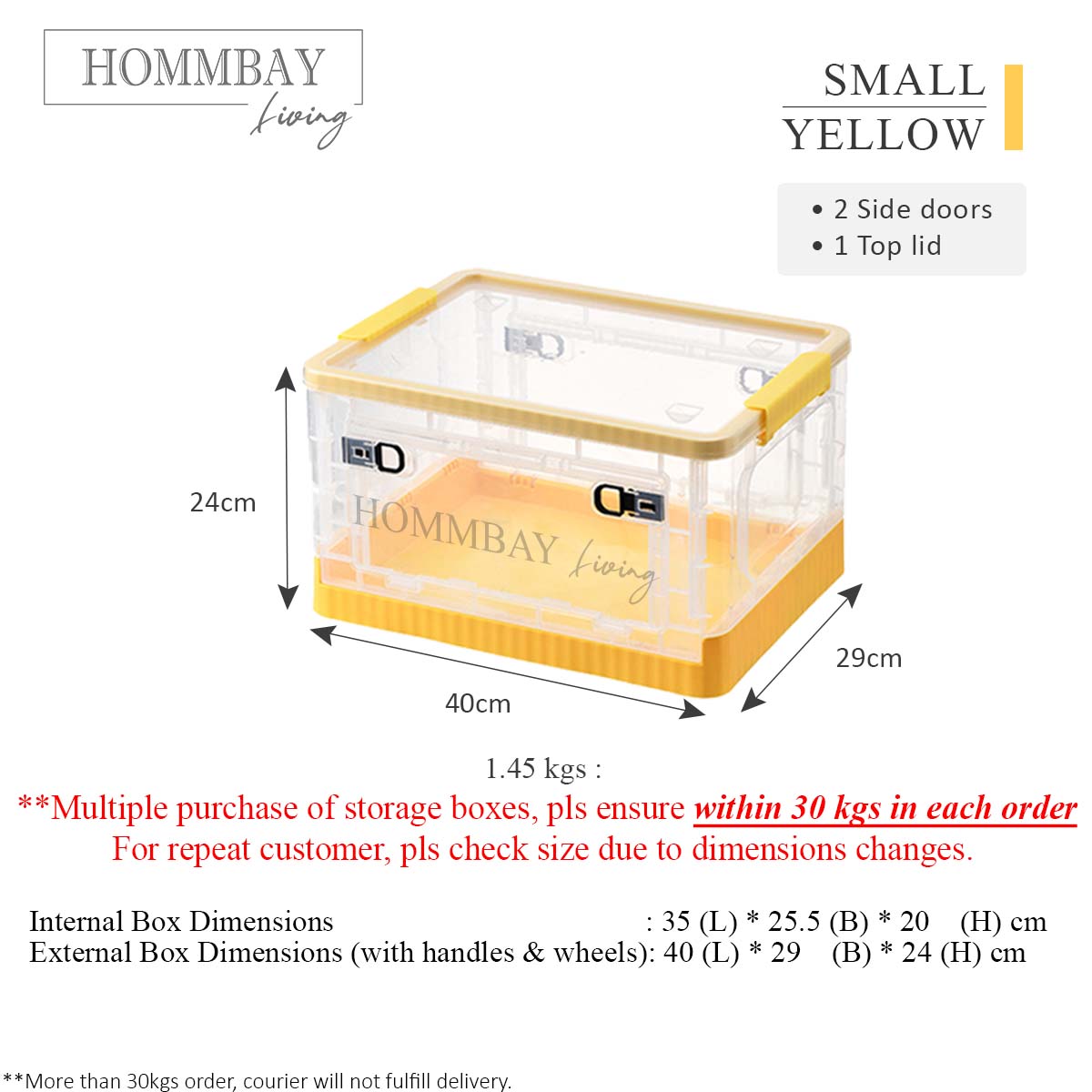 HOMMBAY Living Transparent Foldable Stackable Storage Box Drawer ...