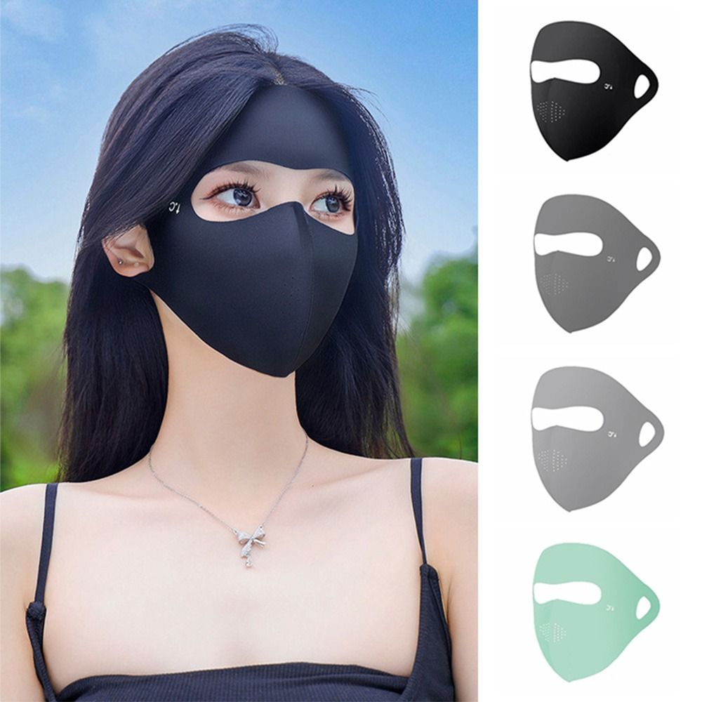 Portable Full-Face UV Face Nylon UPF 50+ Protection Ice Silk Face Cover ...