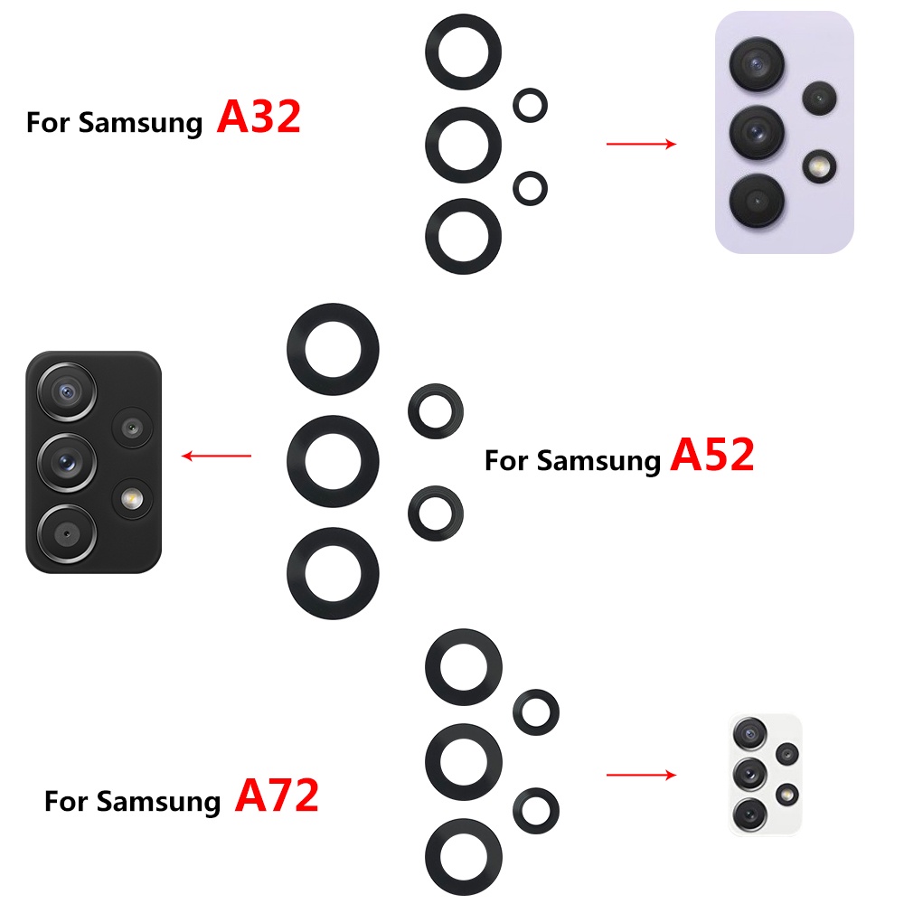 /LotReplacement Rear Back Camera Glass Lens For Samsung A32 A52 A72 A82 ...