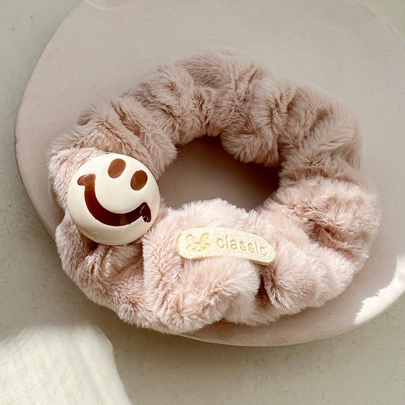 Milk Coffee Color Plush Large Intestine Hair Ring Cartoon Cute Hair ...
