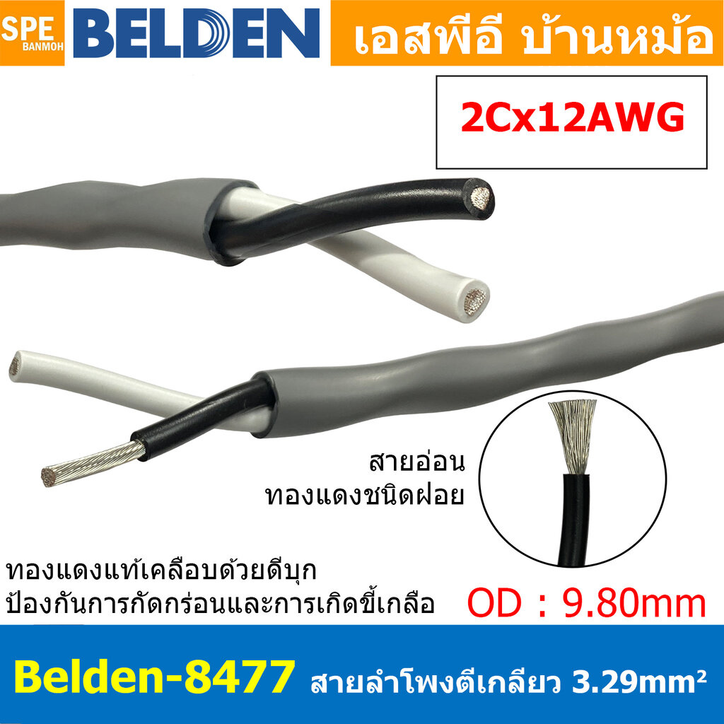 [ 1เมตร ] Belden 84xx สายลำโพงตีเกลียว Speaker Cable Belden 8461 8471 ...