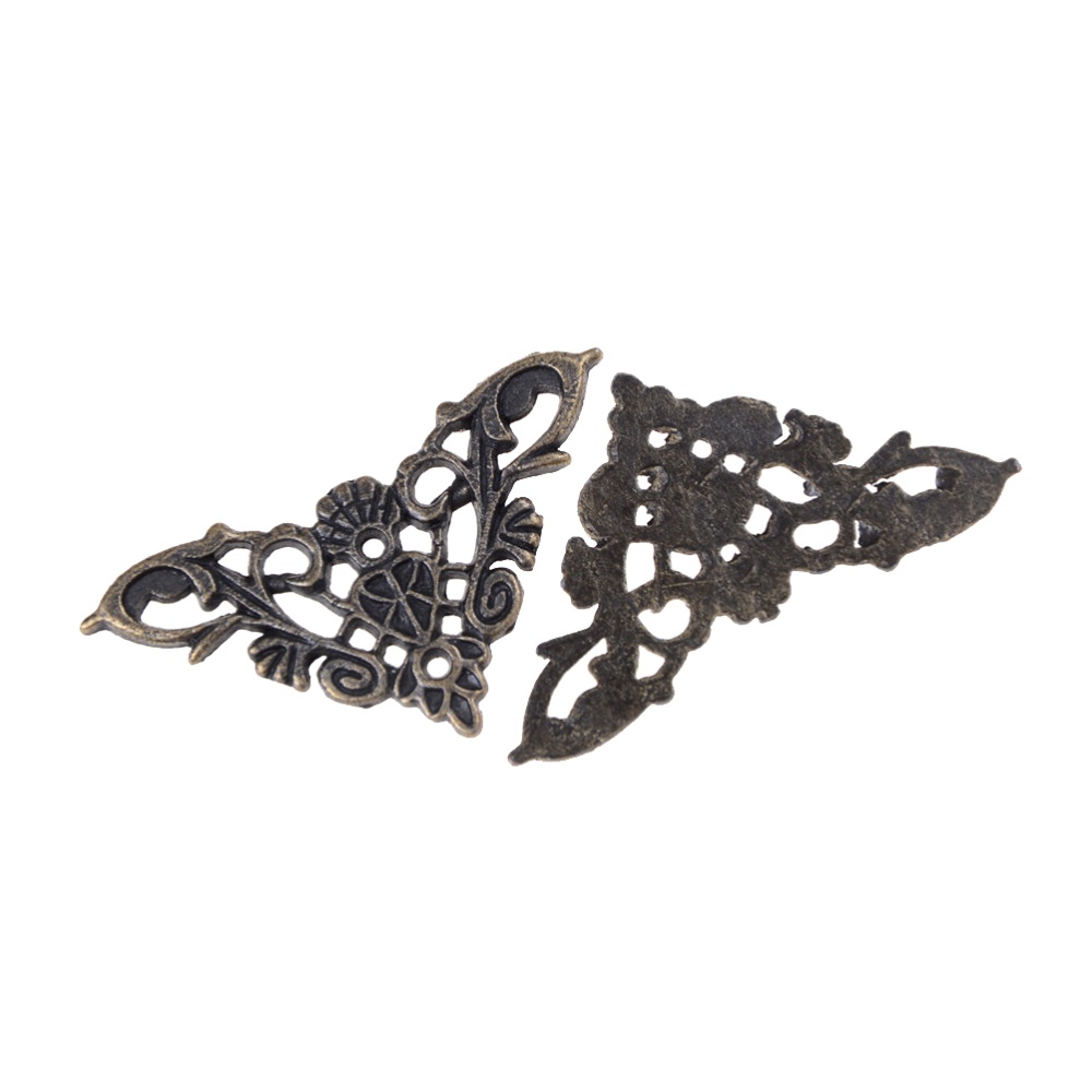4PCS Bronze Jewelry Box Book Butterfly Corner Bracket Antique ...