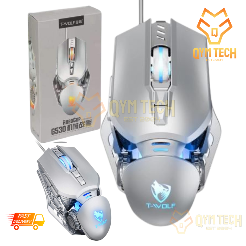 T-Wolf G530 Robocop 6400DPI Wired Gaming Mouse | Lazada