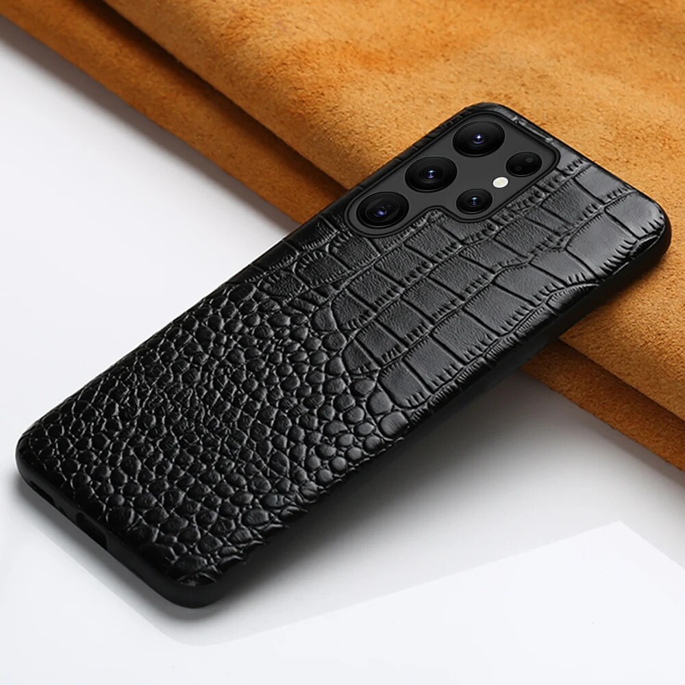 Genuine Leather Phone Case for Samsung Galaxy S24 S23 Ultra S22 Plus ...