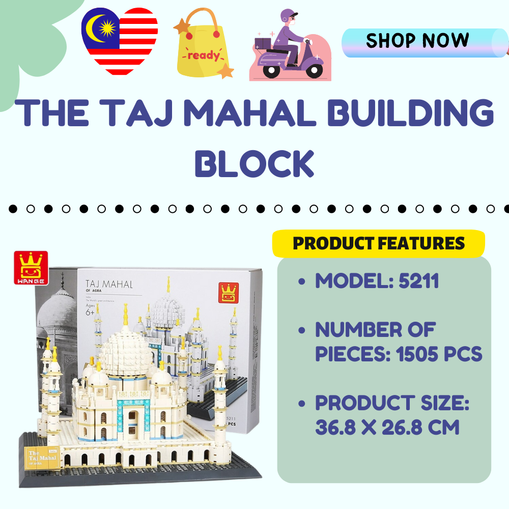 Wange World Famous Architecture 5211 The Taj Mahal Model Building Blocks | Lazada