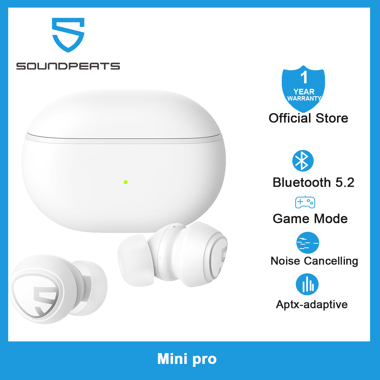 SoundPEATS Mini Pro Game Mode QCC3040 Bluetooth 5.2 Aptx-adptive with ...